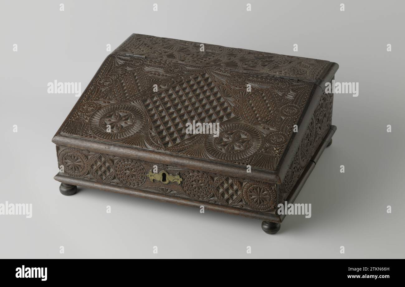 Writing box, c. 1400 - c. 1950 Writing box, decorated with sliced leaf ...