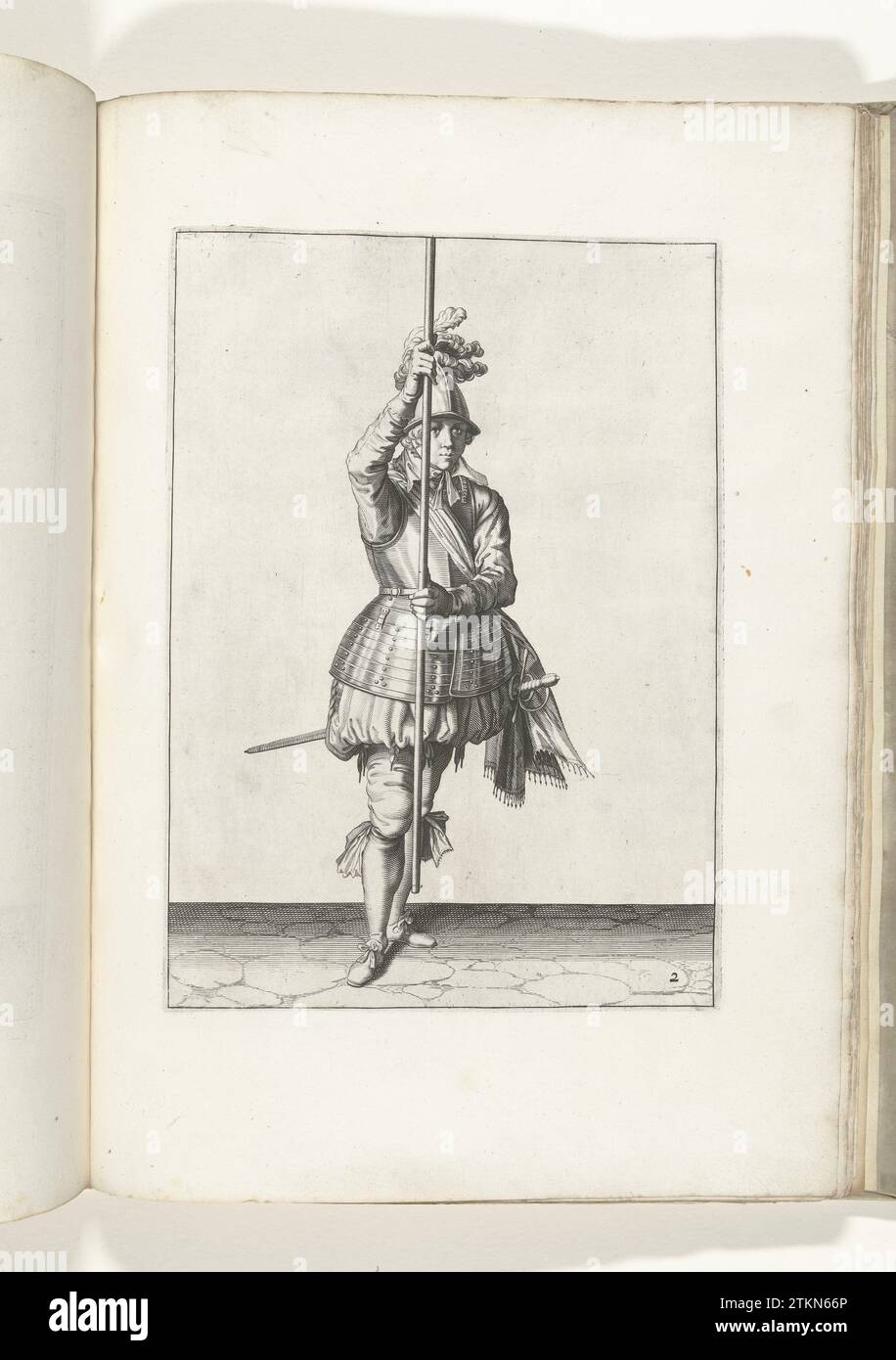 Soldier, seen from the front, holding his skewers with both hands ...