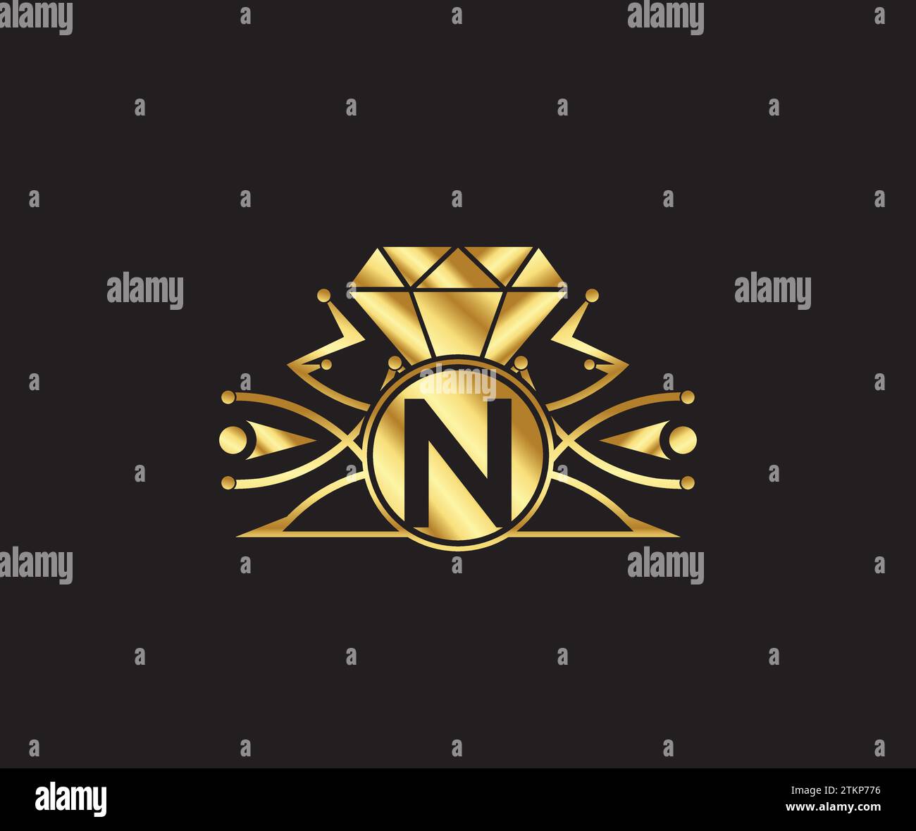 N letter diamond luxury with Golden Color Company Logo Design Stock Vector Image & Art - Alamy