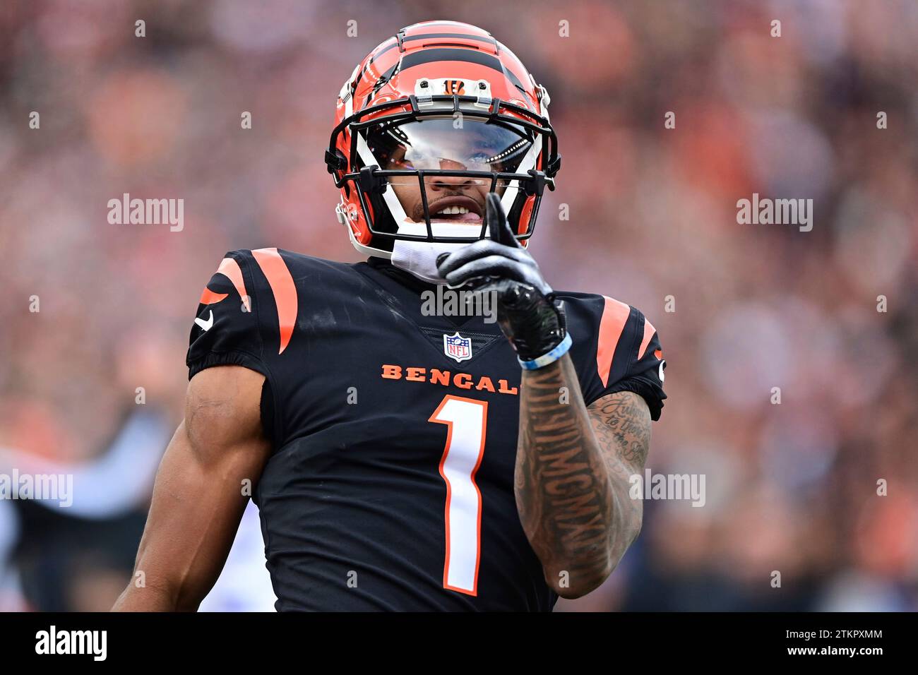 Cincinnati Bengals wide receiver Ja'Marr Chase (1) celebrates after ...