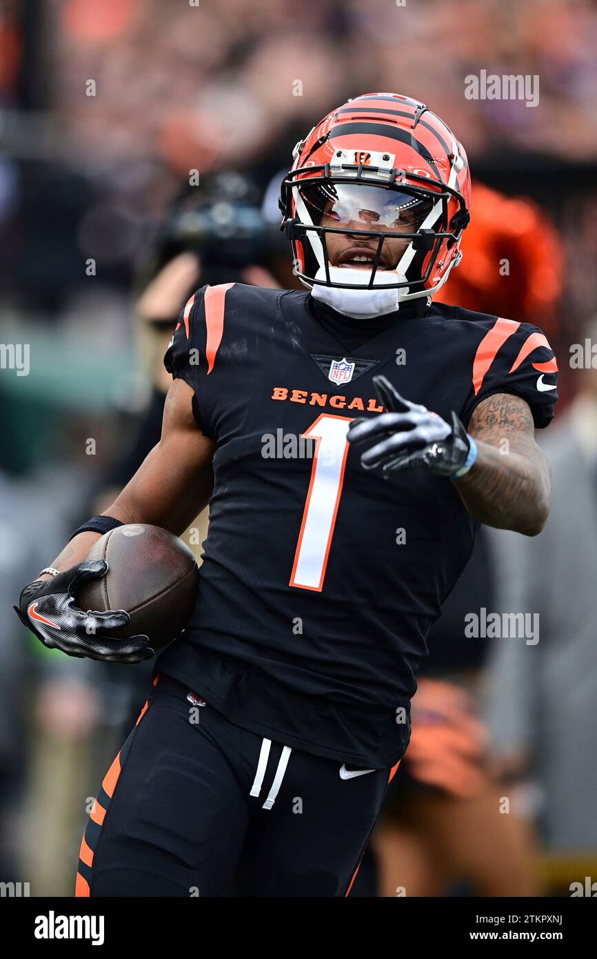 Cincinnati Bengals wide receiver Ja'Marr Chase (1) celebrates after ...