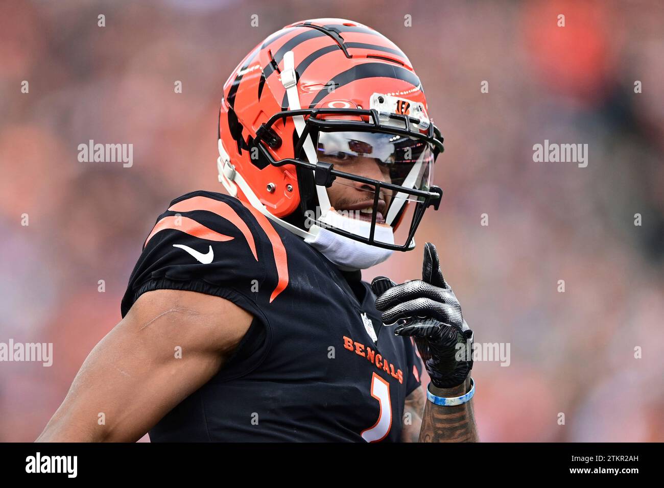 Cincinnati Bengals wide receiver Ja'Marr Chase (1) celebrates after ...