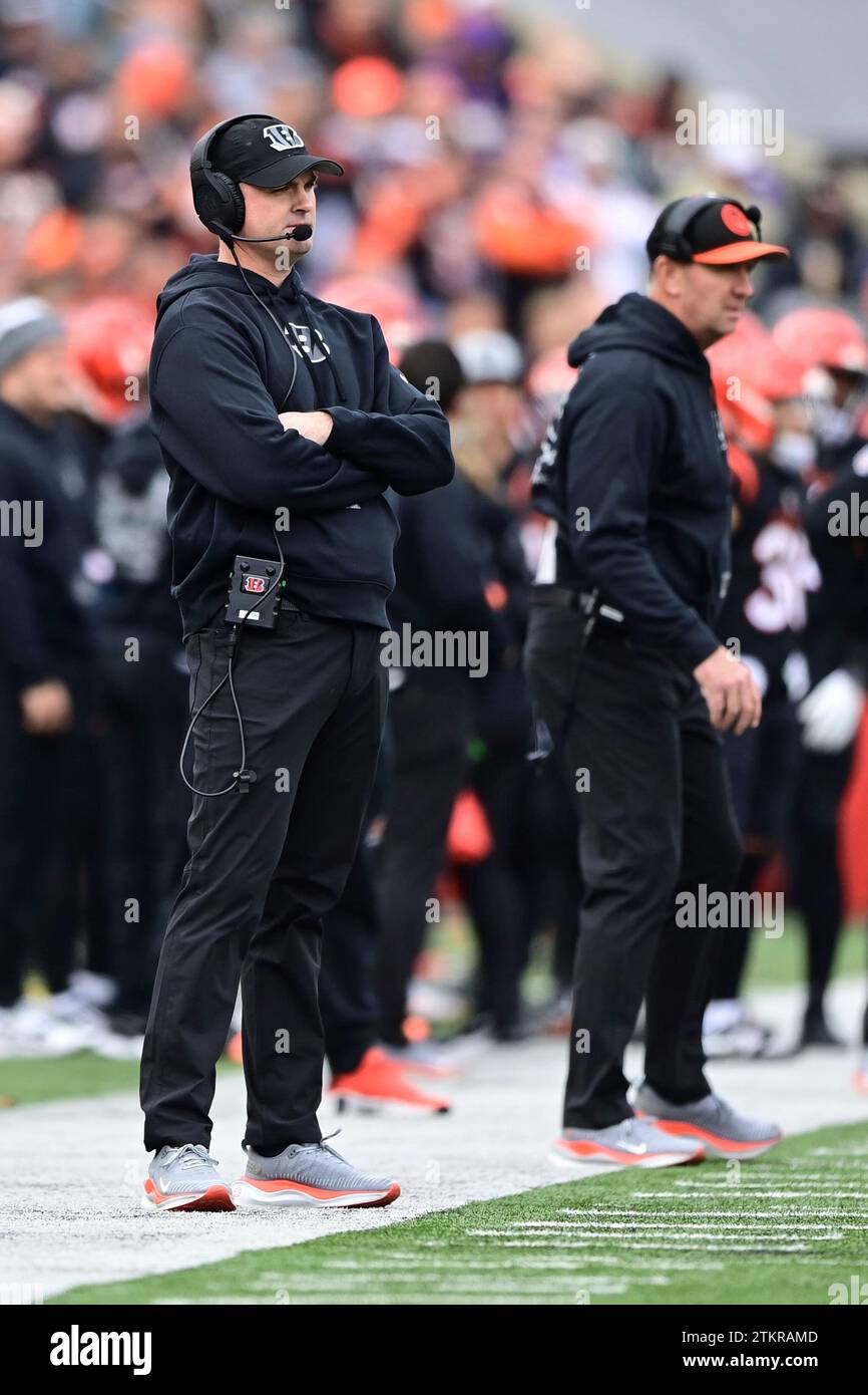 Cincinnati Bengals head coach Zac Taylor during an NFL football game ...