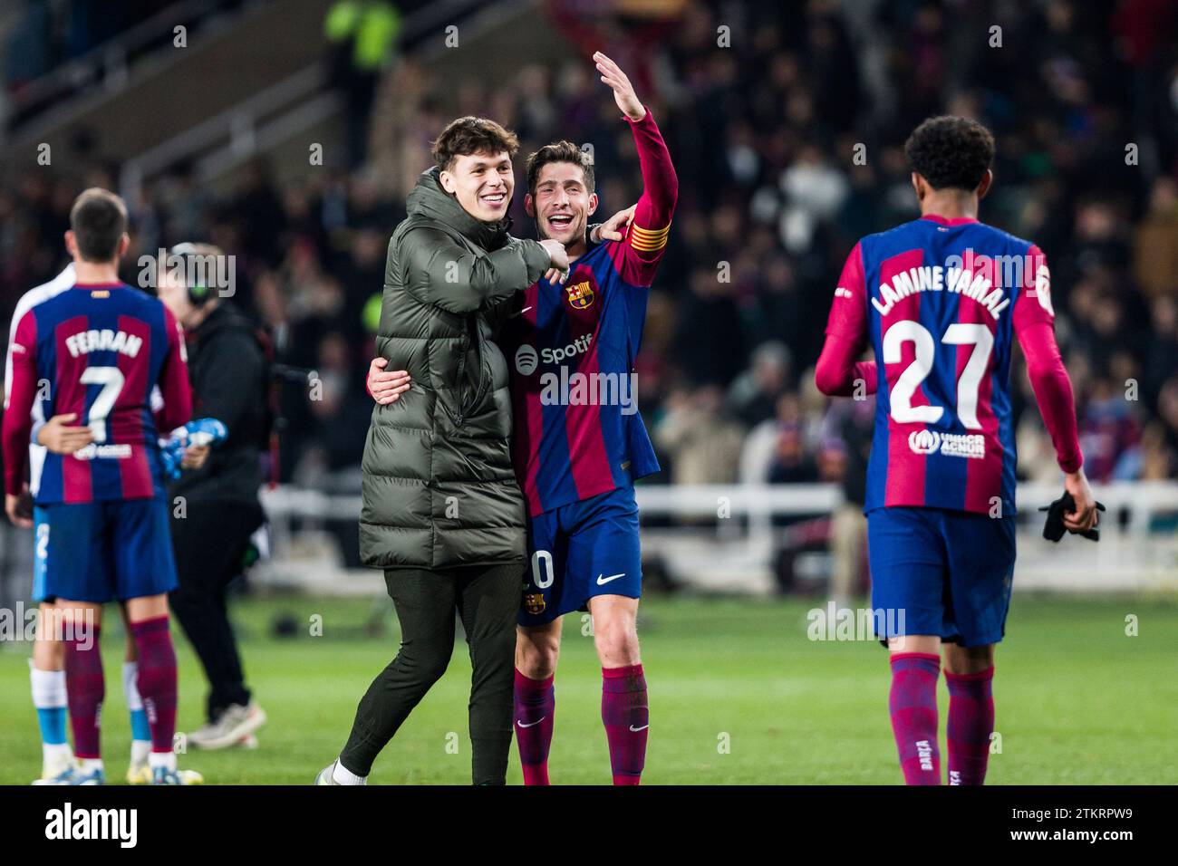 Sergi Roberto of FC Barcelona celebrates the victory during the Spanish ...