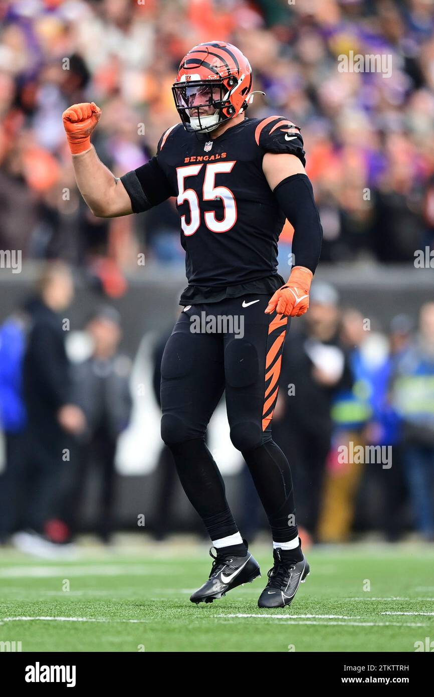 Cincinnati Bengals linebacker Logan Wilson (55) celebrates during an ...