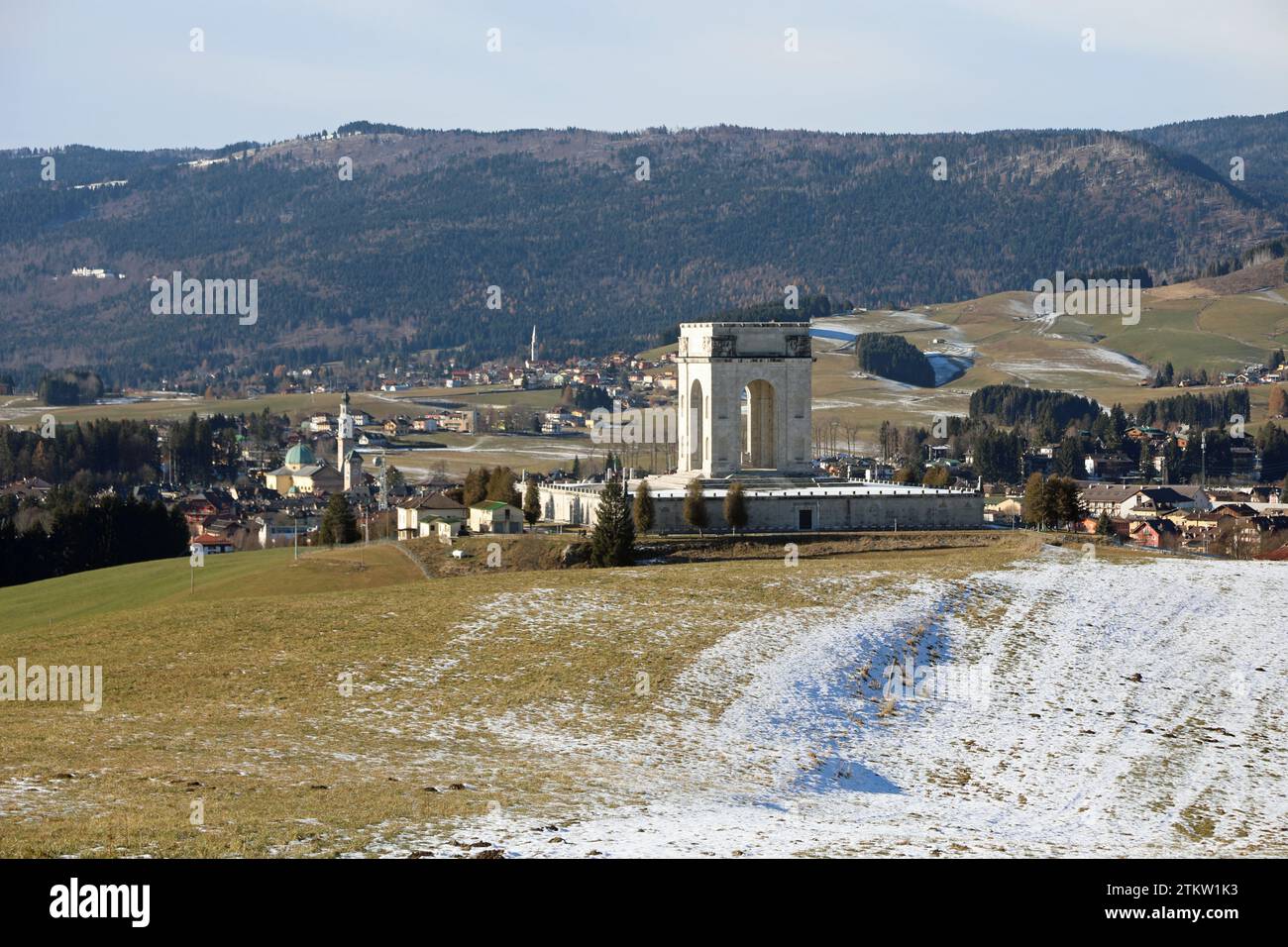 Asiago, VI, Italy - December 9, 2023: War Memorial called OSSARIO del ...
