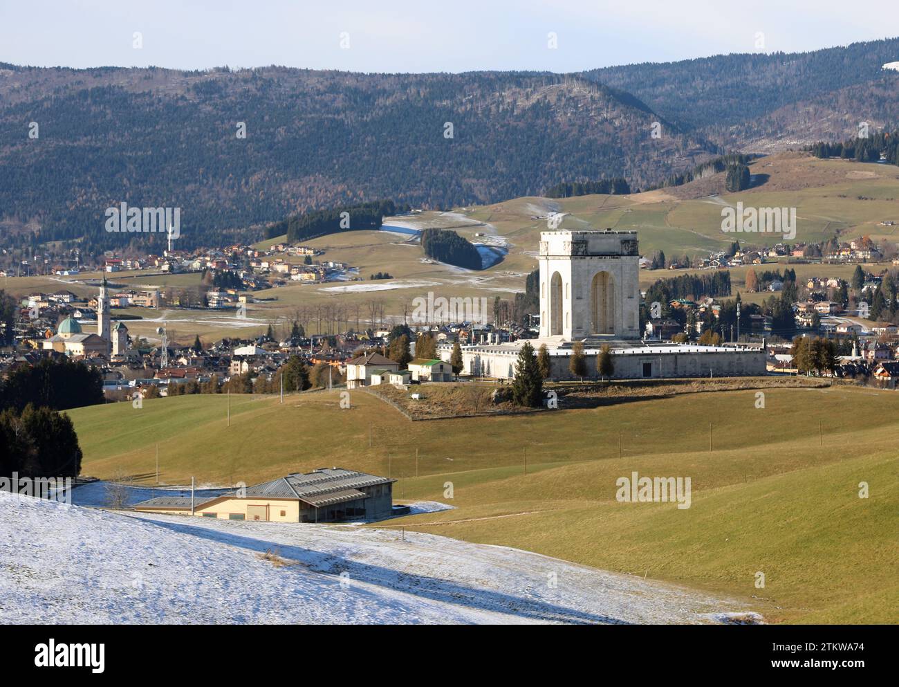 Asiago, VI, Italy - December 9, 2023: War Memorial called OSSARIO del ...