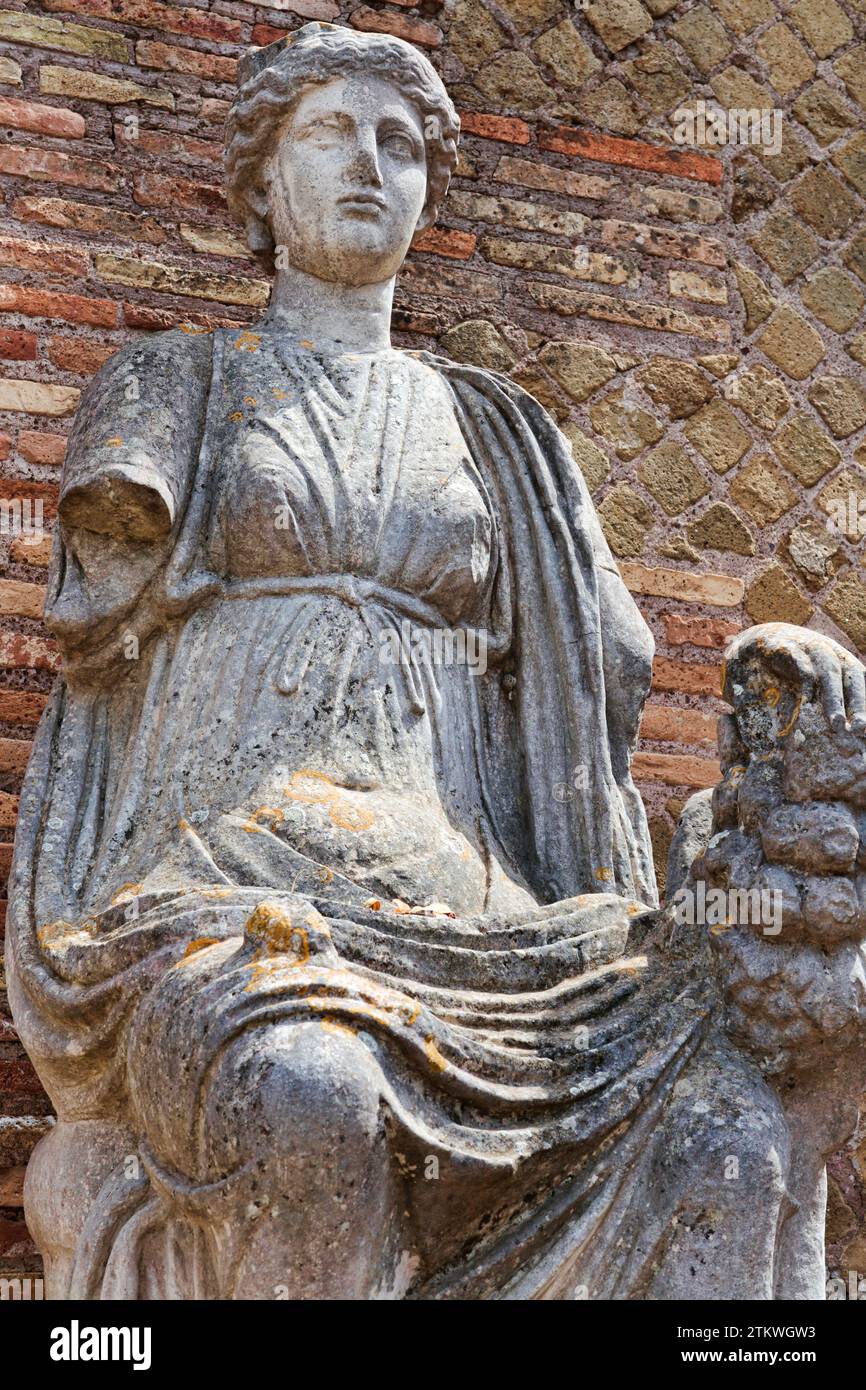 Portrait of Roman goddess Fortuna Annonaria statue, located at the ...