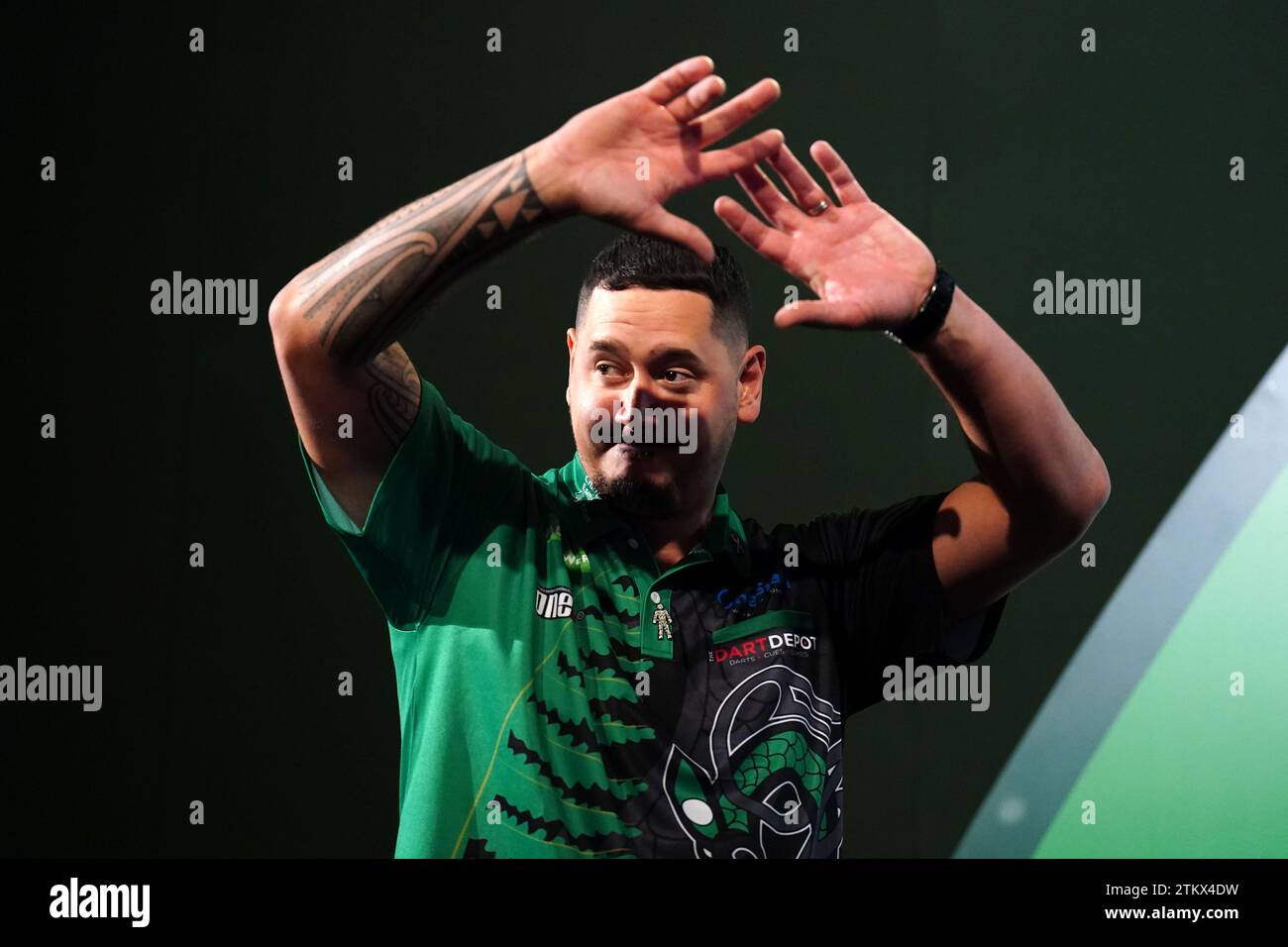 Ben Robb walks out to play Richard Veenstra (not pictured) on day six ...