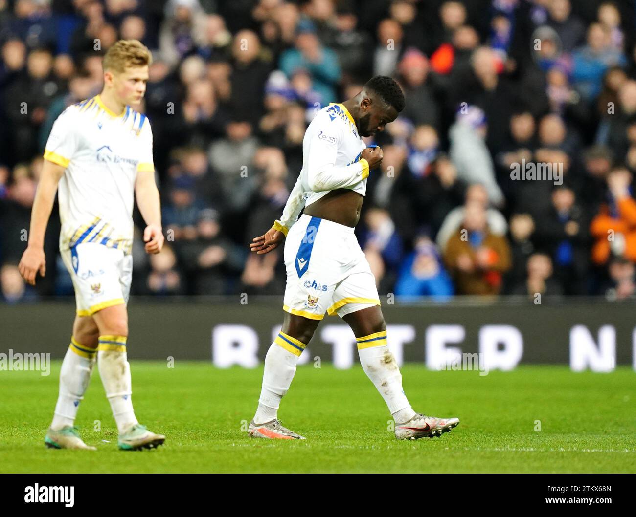 St Johnstone's Diallang Jaiyesimi walks off after being sent off by ...
