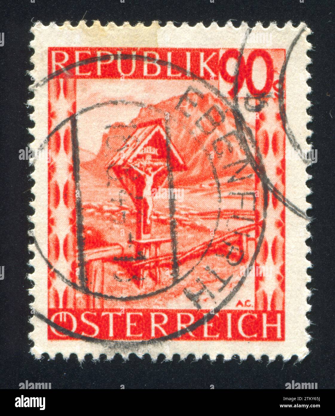 AUSTRIA - CIRCA 1945: stamp printed by Austria, shows Wayside Shrine ...