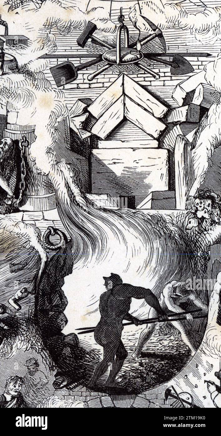 Engraving of a detail from the frontispiece of The Underground World ...