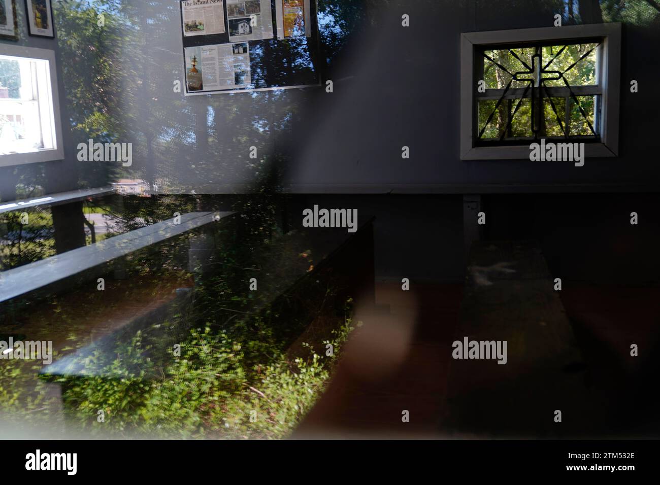 The inside of the the Coffin Point Community Praise House on Tuesday ...