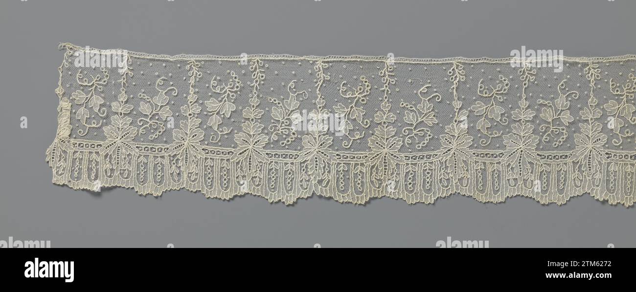 Strip of needle side with leaf vines, anonymous, c. 1875 - c. 1899 ...