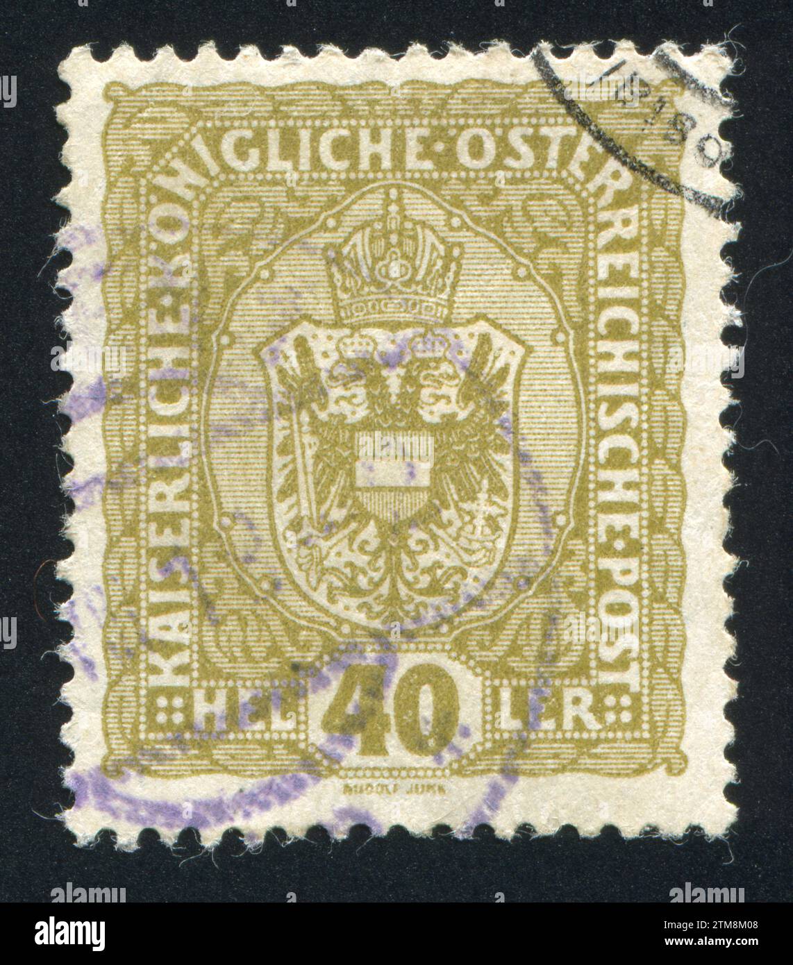 AUSTRIA - CIRCA 1916: stamp printed by Austria, shows crown and eagle ...
