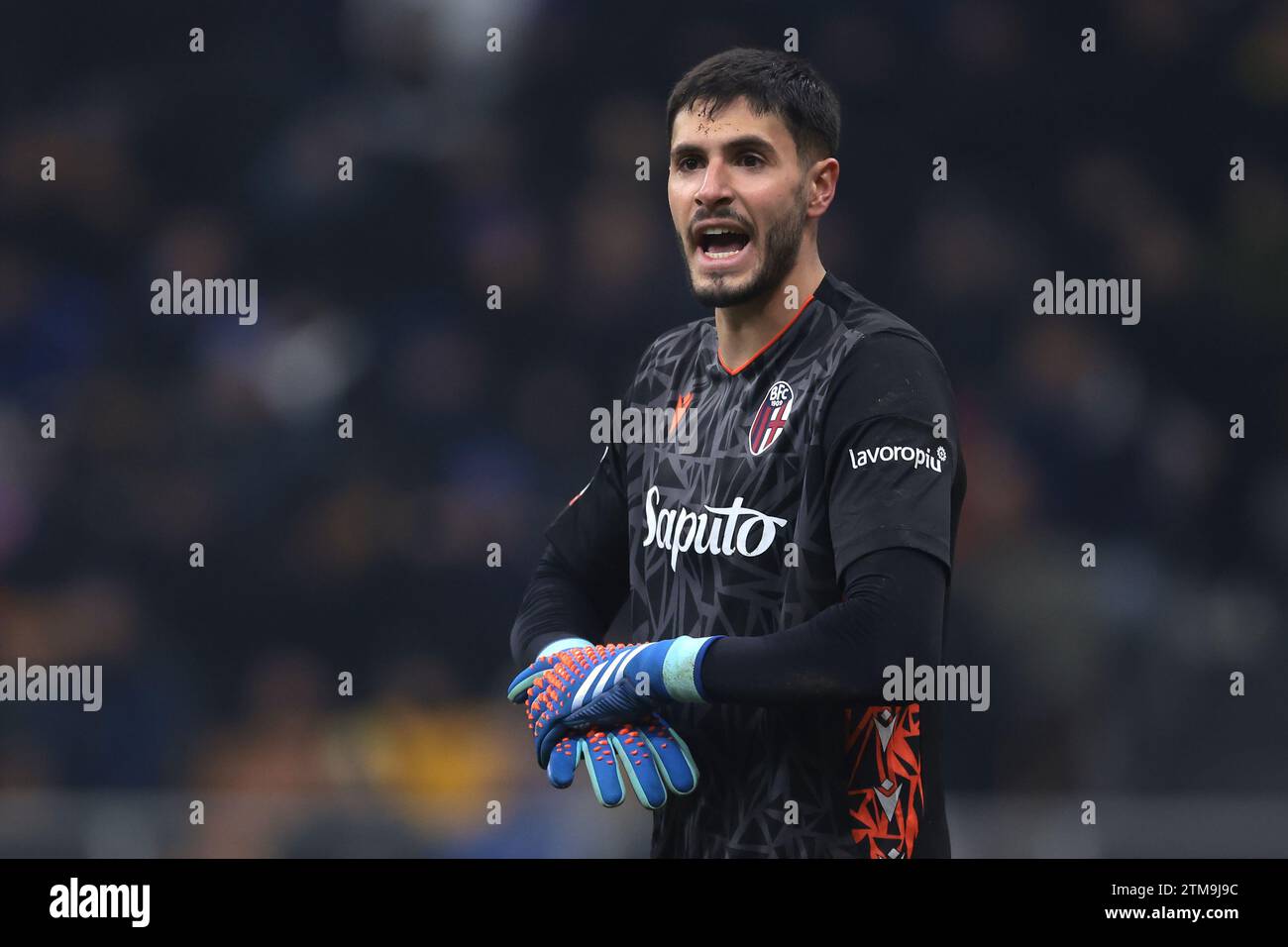 Milan, Italy. 20th Dec, 2023. Federico Ravaglia of Bologna FC reacts ...