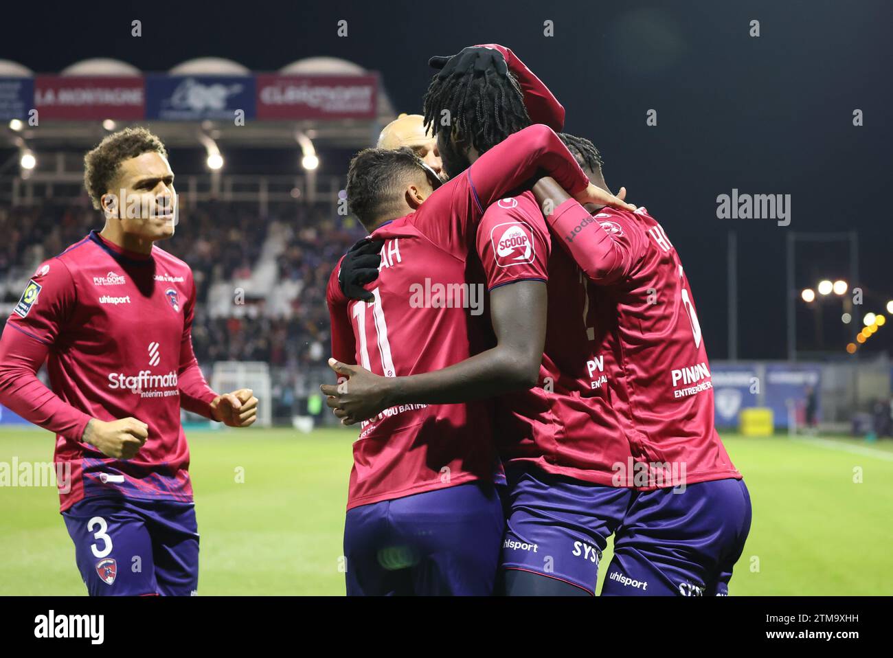 20 decembre 2023.Thierry LARRET/MAXPPP. Football. Ligue 1 Uber Eats. Clermont Foot 63 vs Stade ...