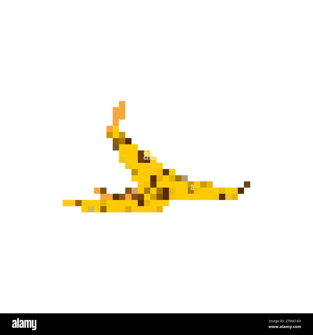 Banana peel Pixel art. 8 bit Old rotten banana peel Stock Vector Image ...