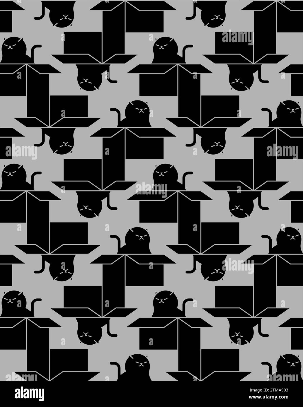 Cats in box Pattern seamless. Pet in cardboard box Background. House ...