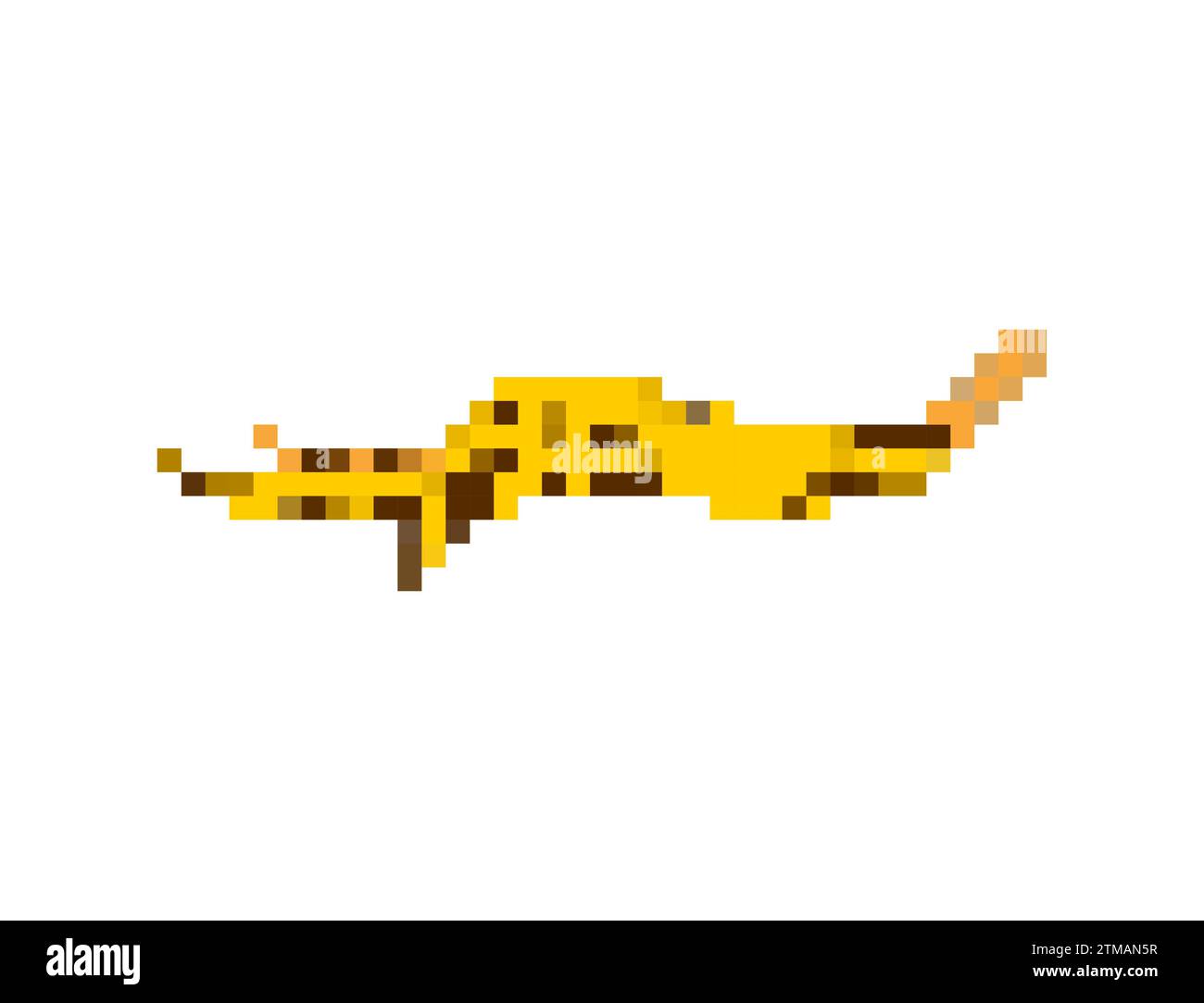 Banana peel Pixel art. 8 bit Old rotten banana peel Stock Vector Image ...