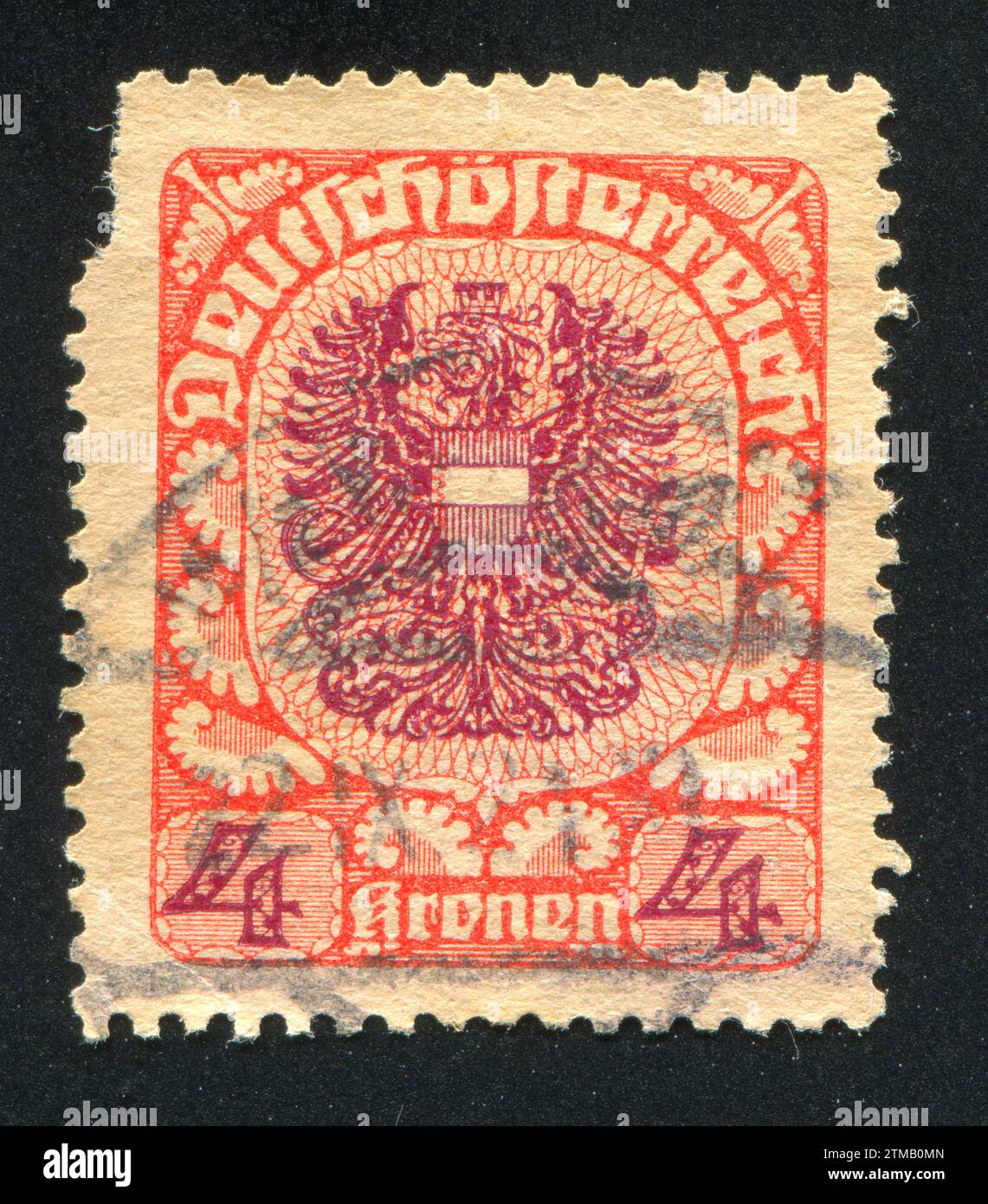 AUSTRIA - CIRCA 1920: stamp printed by Austria, shows ornament and ...
