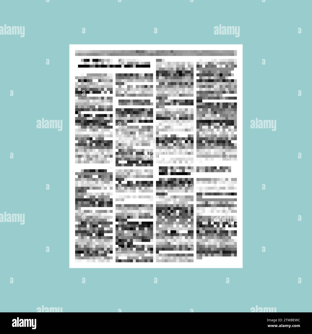 Newspaper Pixel art. 8 bit printed publication. pixelated retro ...