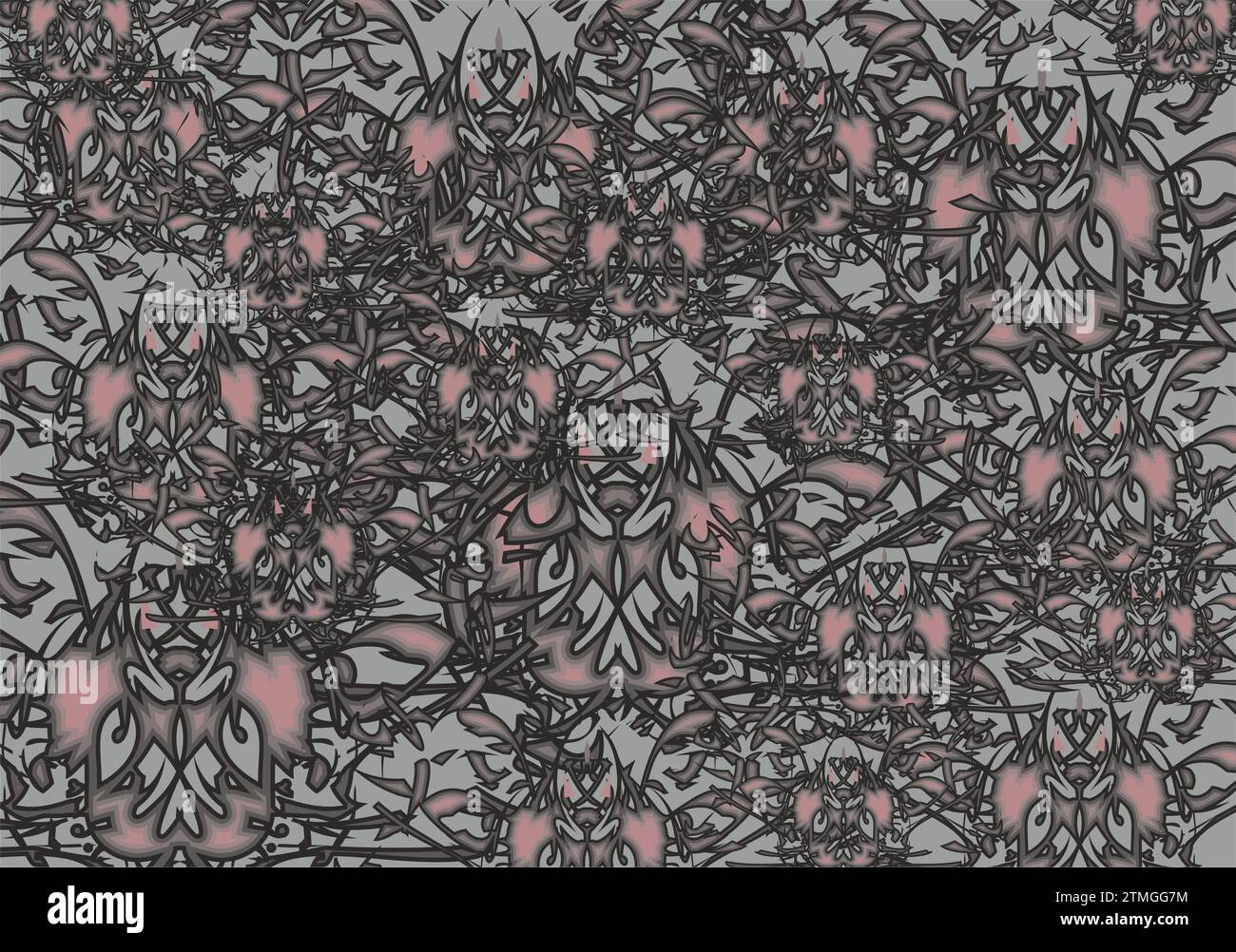 Dark textural background with animal or floral elements for textiles or ...
