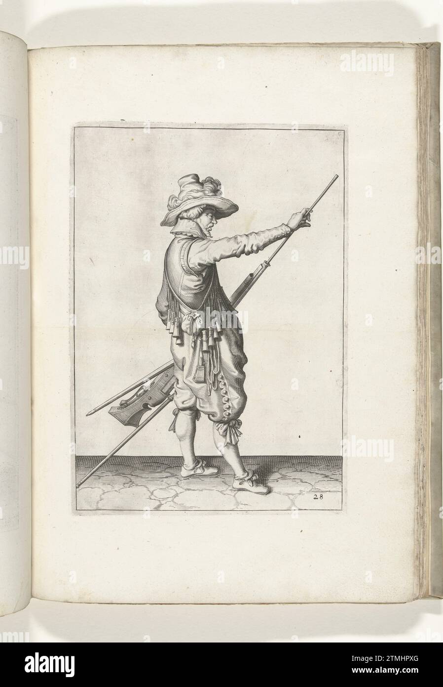 Soldier who pulls his chest of drawers out of the course of his musket ...