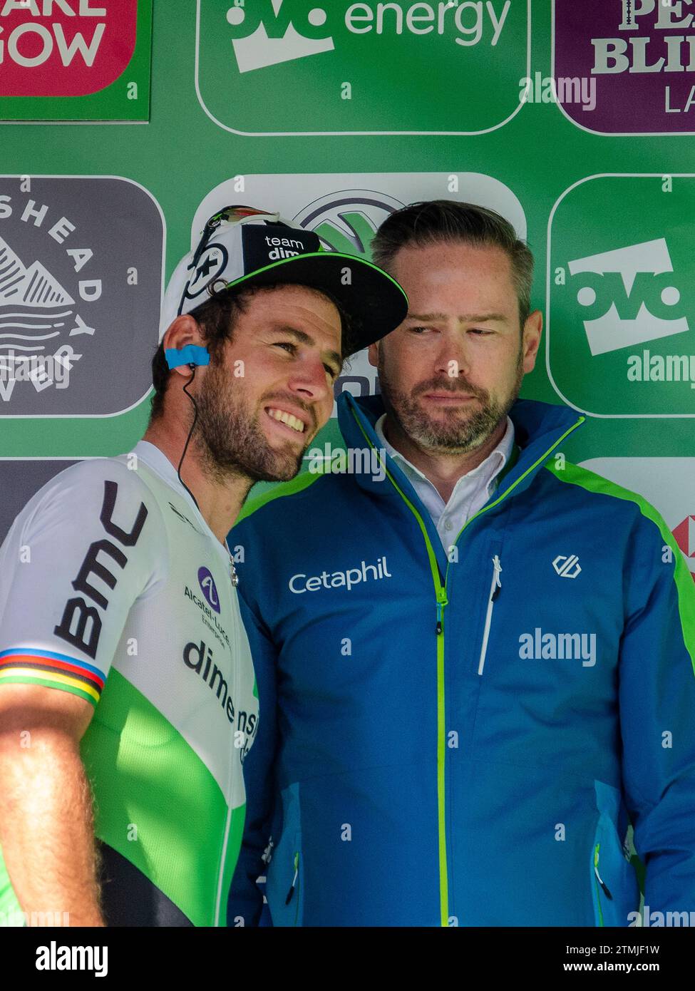 Glasgow, Scotland, UK. 7th September 2019: Cyclist at Stage one of the ...