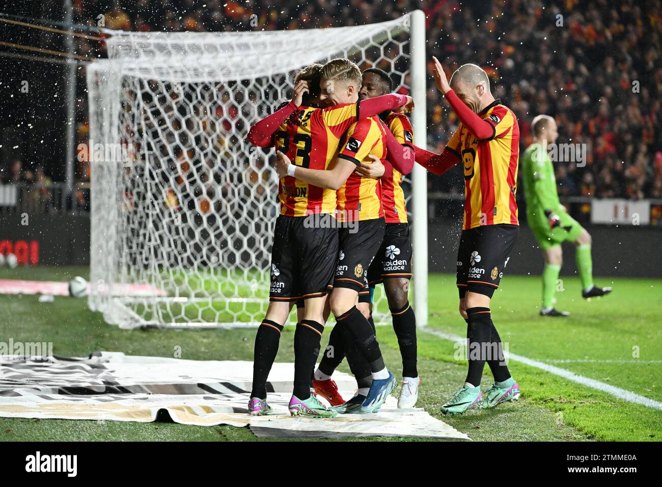 Mechelen, Belgium . 20th Dec, 2023. KV Mechelen celebrates after KV ...