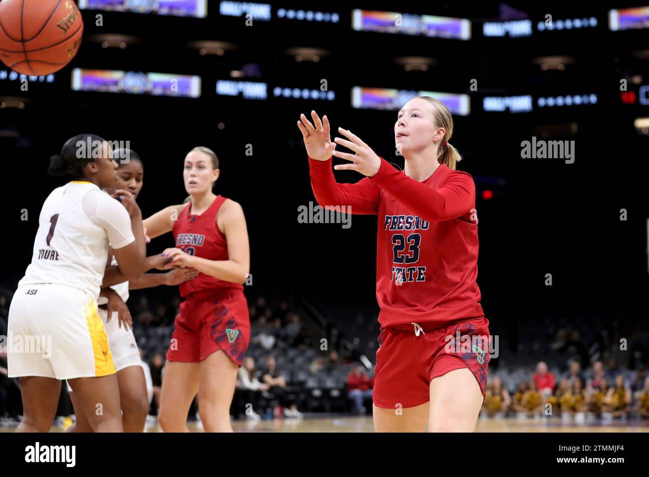 PHOENIX, AZ - DECEMBER 20: Fresno State Bulldogs forward Mia Jacobs #23 ...