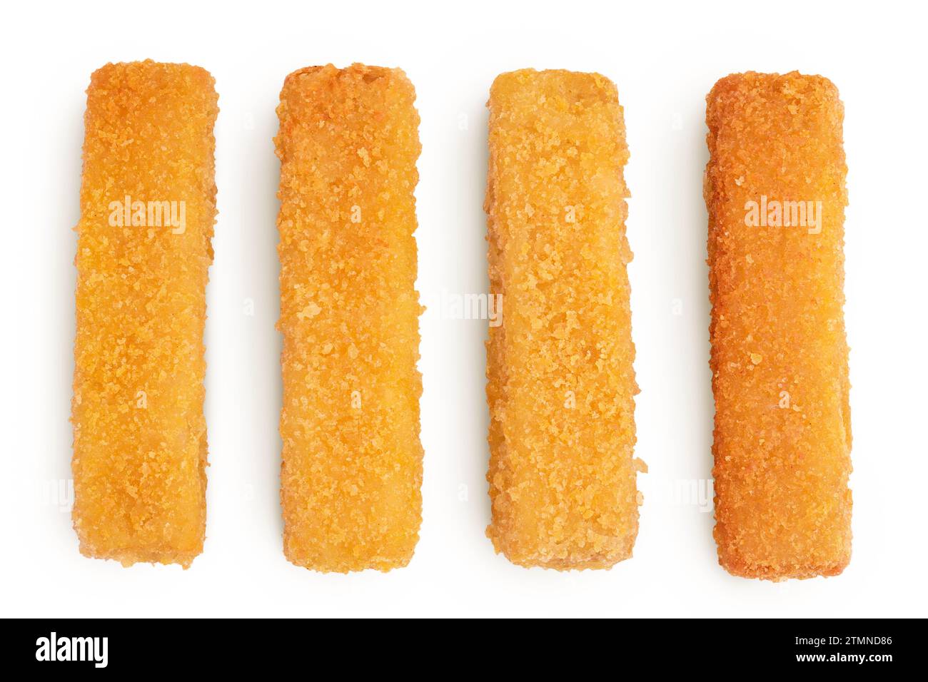 Fish finger or stick isolated on white background with full depth of ...