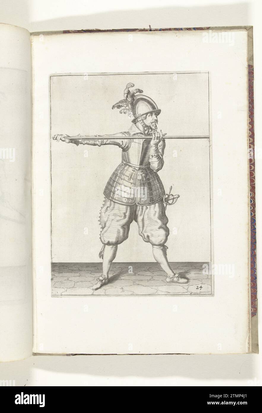 Soldier who carries his skewers with both hands horizontally at ...