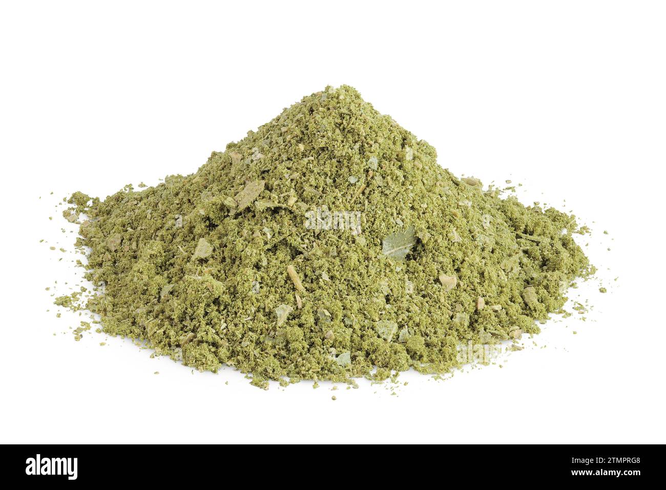 ground Laurel leaves isolated on white background. Green bay leaf Stock ...