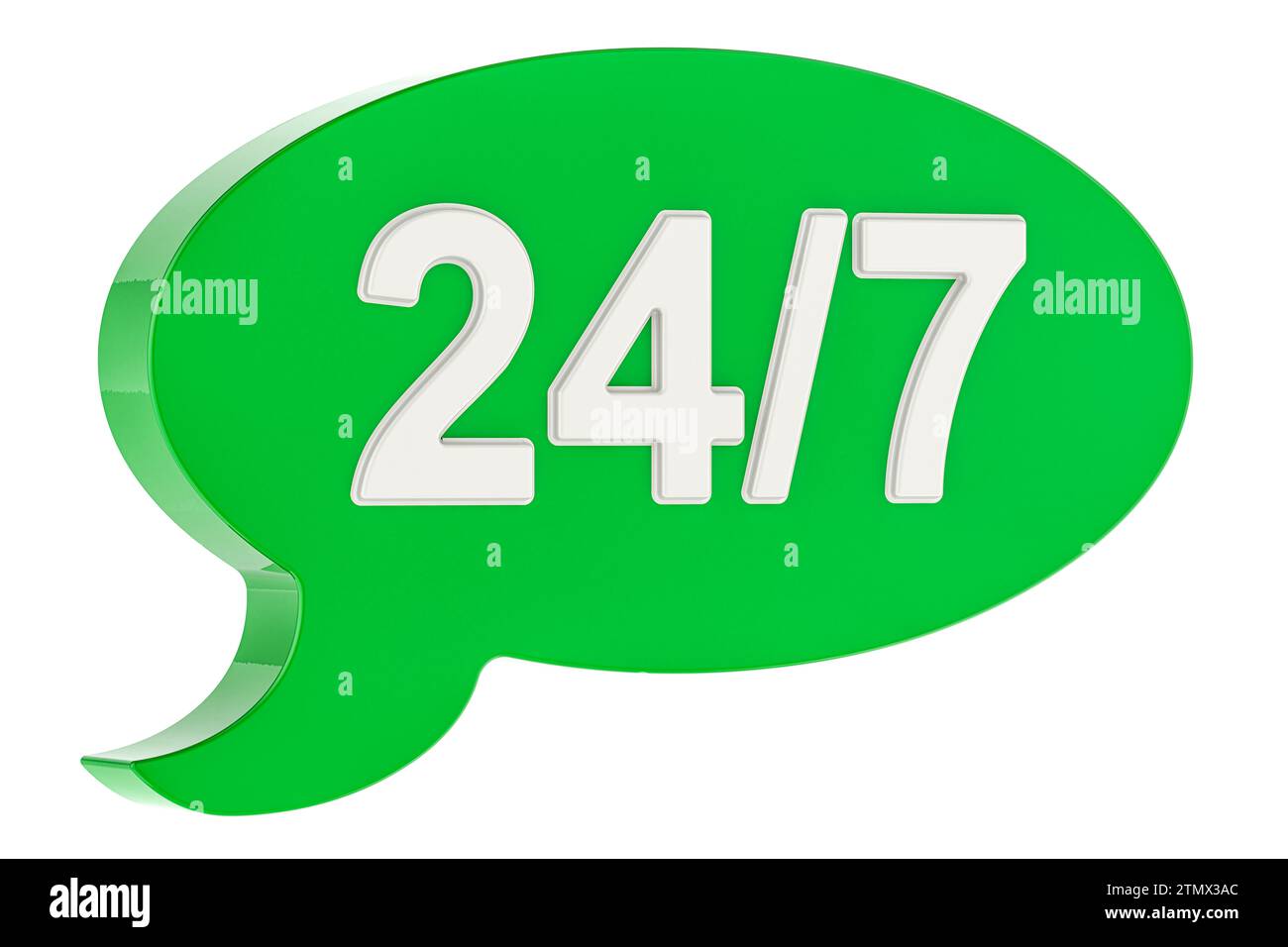 Around the clock service, call center concept. 3D rendering isolated on ...