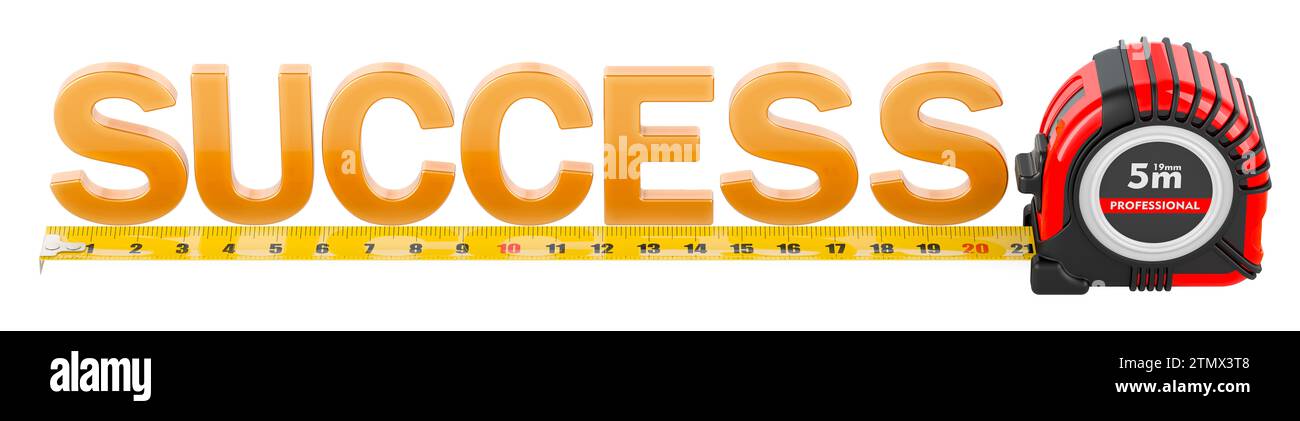 Measure success, concept. 3D rendering isolated on white background ...