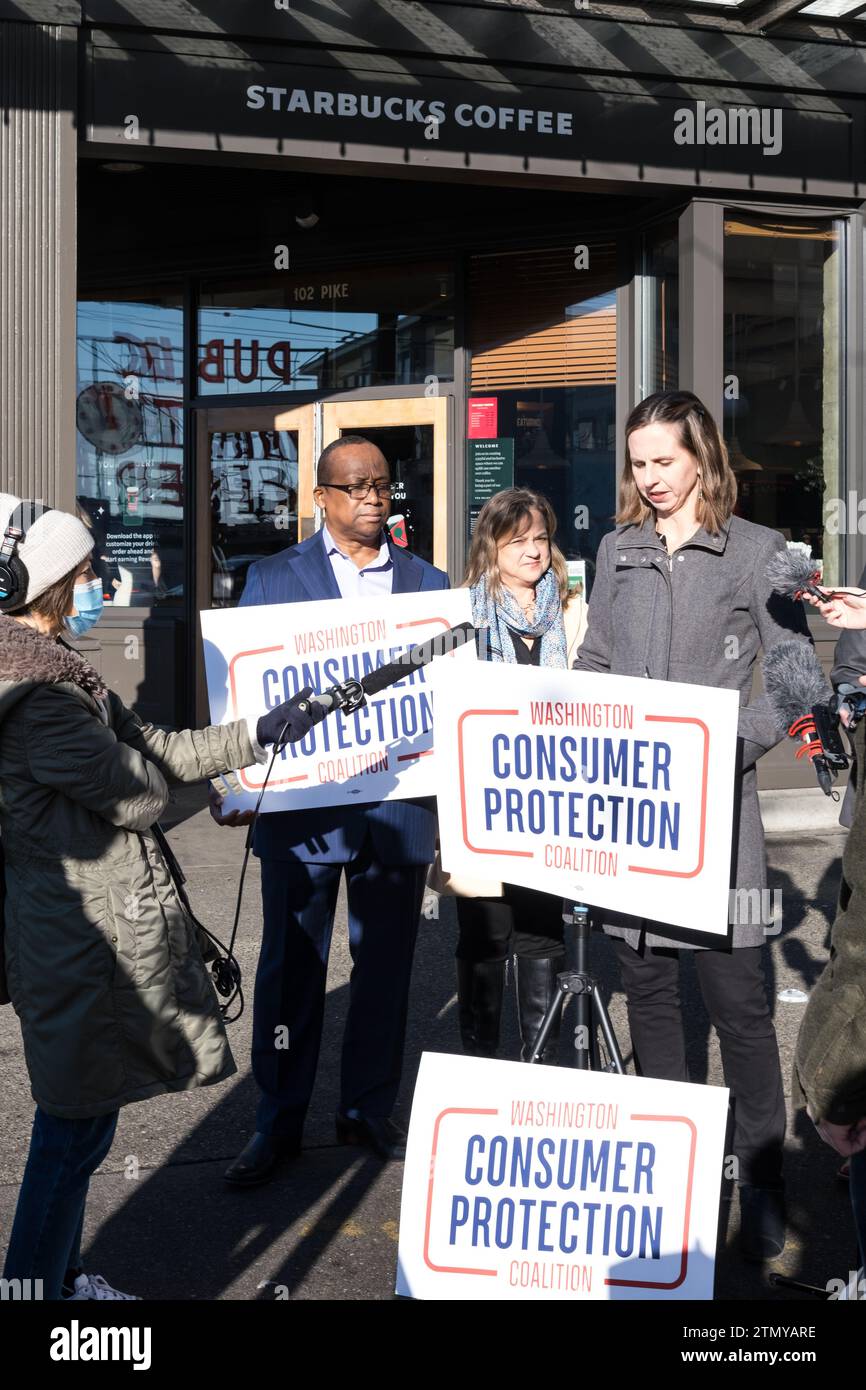Seattle, USA. 20th Dec 2023. Washington Consumer Protection Coalition ...