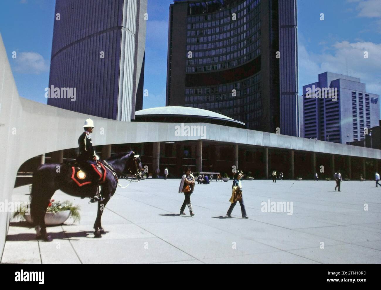 Toronto, Canada,1970s A member of the Toronto Mounted Police watching ...
