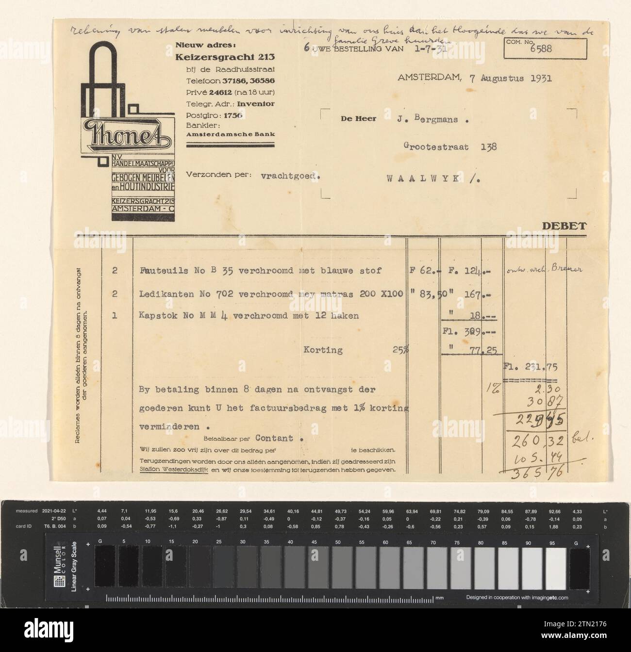 Account of it, among others, 2 B35 seats, Thonet N.V ...