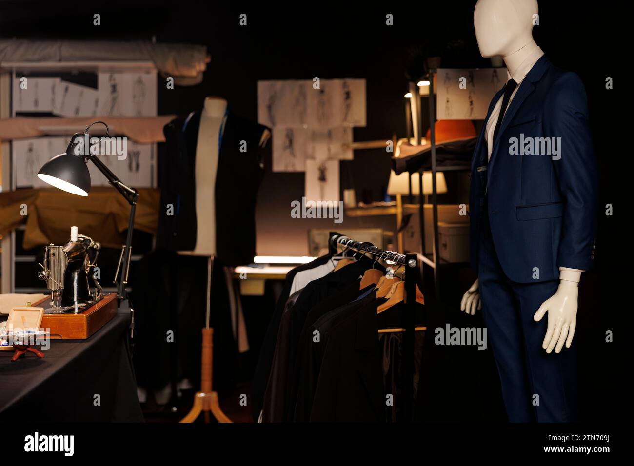 Exquisite professional tailoring studio full of premium quality ...