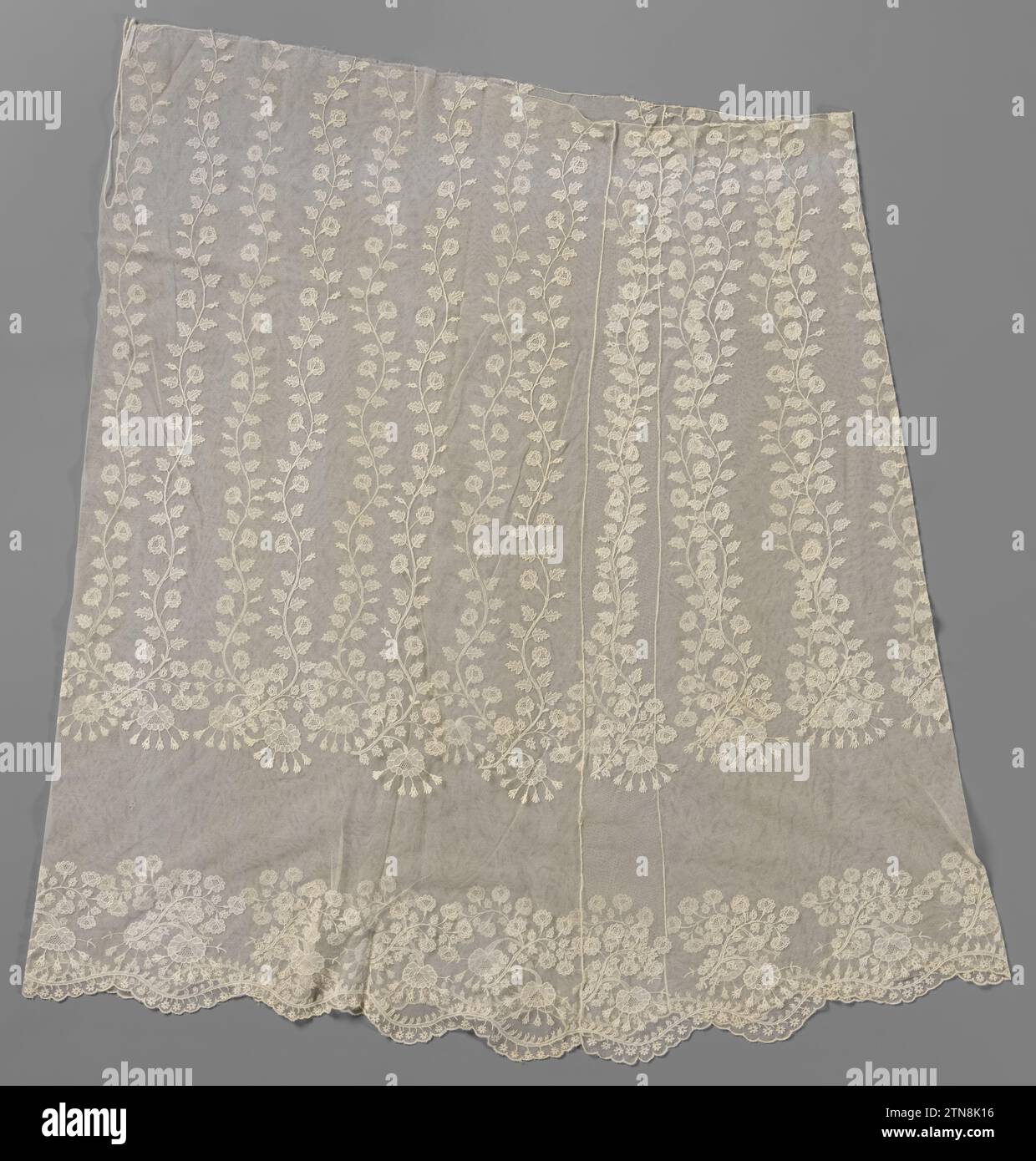 Skirt of a gap of lace border brewery on mechanical tulle with wavy ...