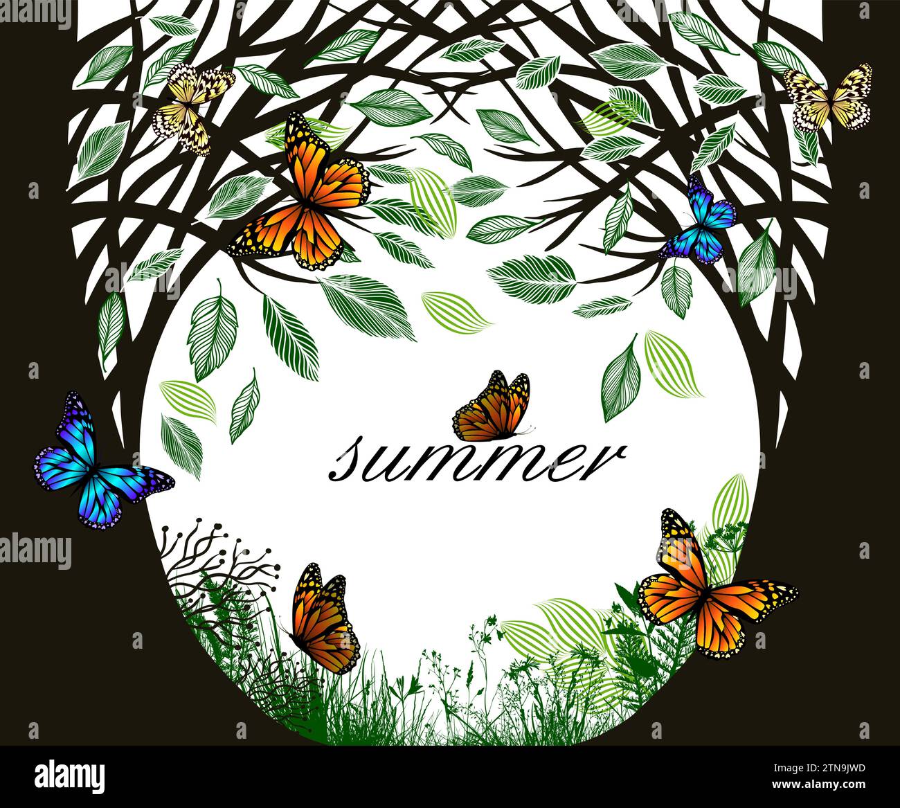 Orange tree insect Stock Vector Images - Alamy