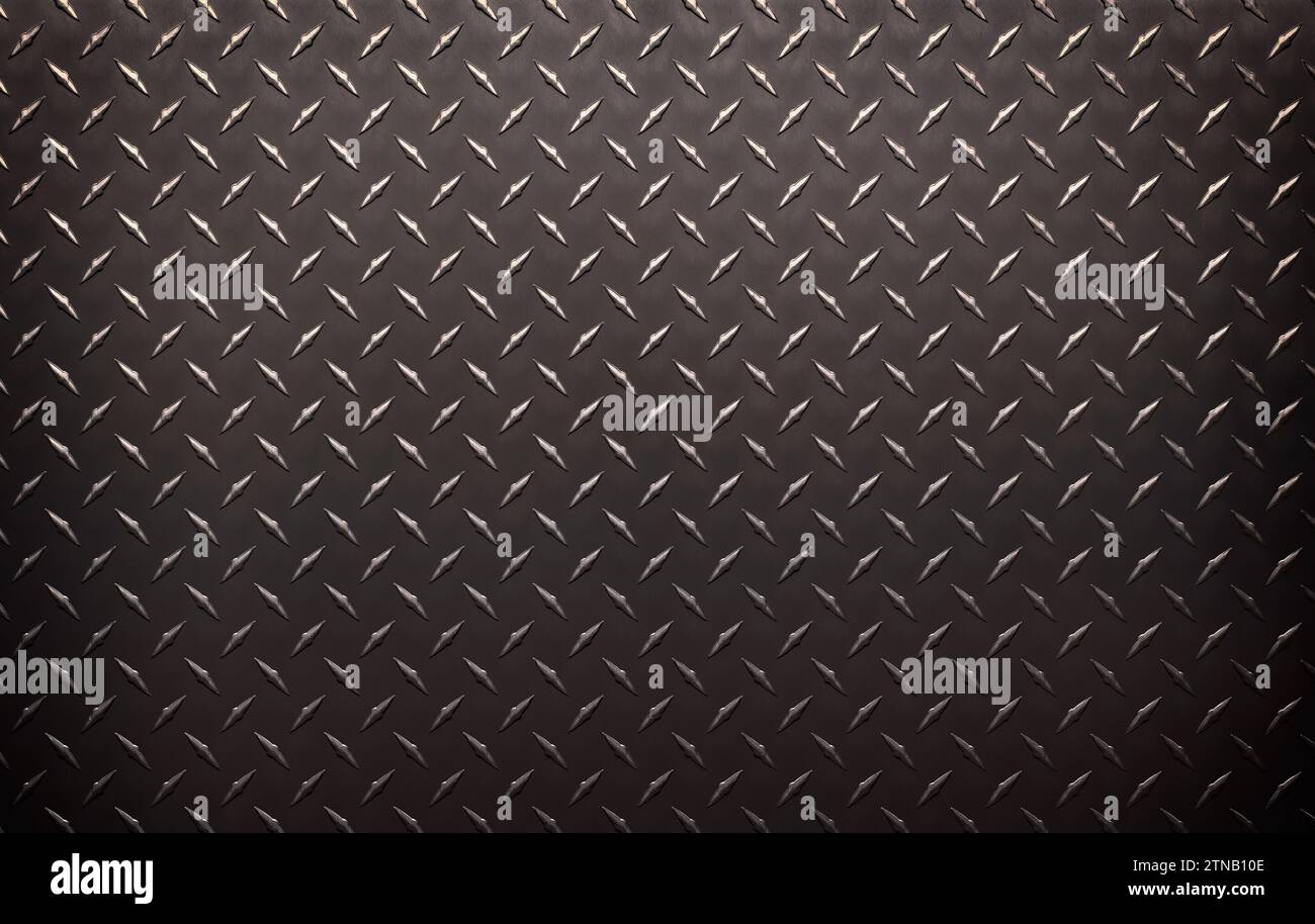 dark steel background. rhombic texture on a metal plate Stock Photo - Alamy