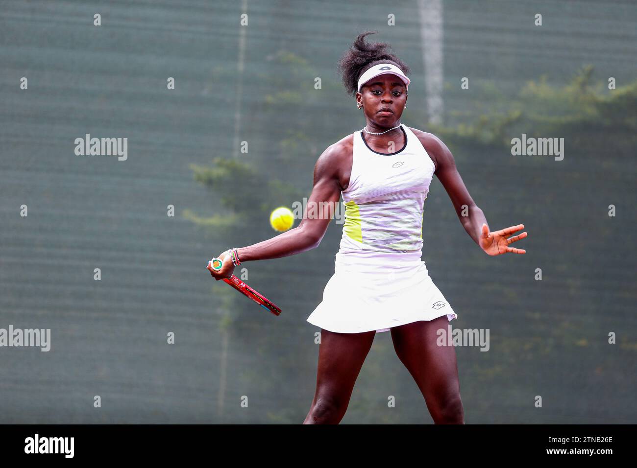 NAIROBI, KENYA - 19; Angella Okutoyi of Kenya during ITF Women (W25) World Tennis Tour at ...