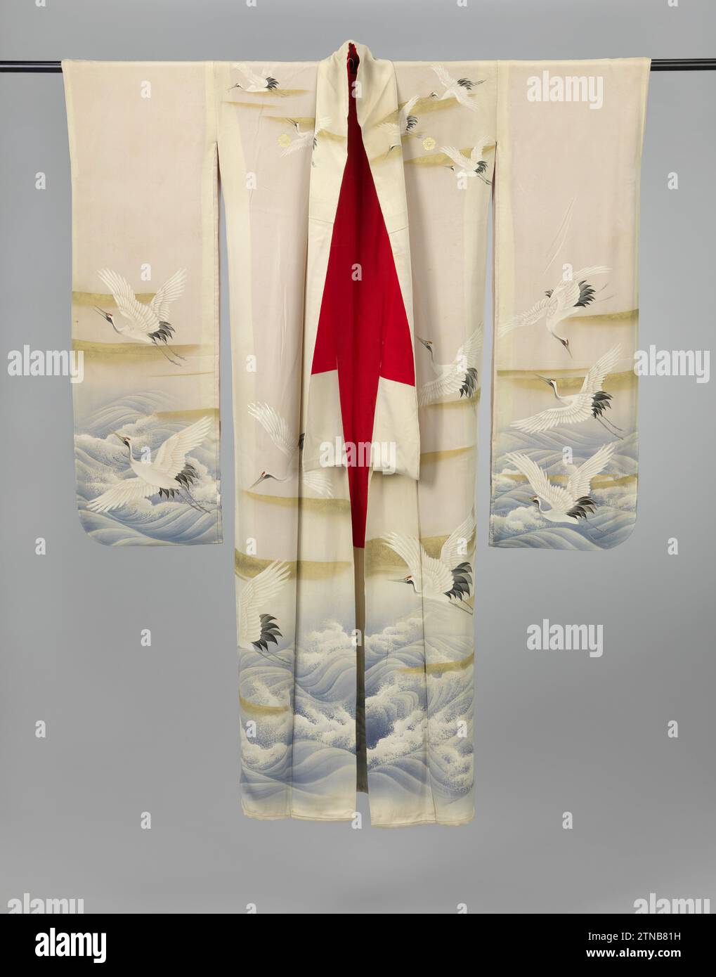 Set of three women’s kimonos decorated with cranes, 1920 - 1940 The ...