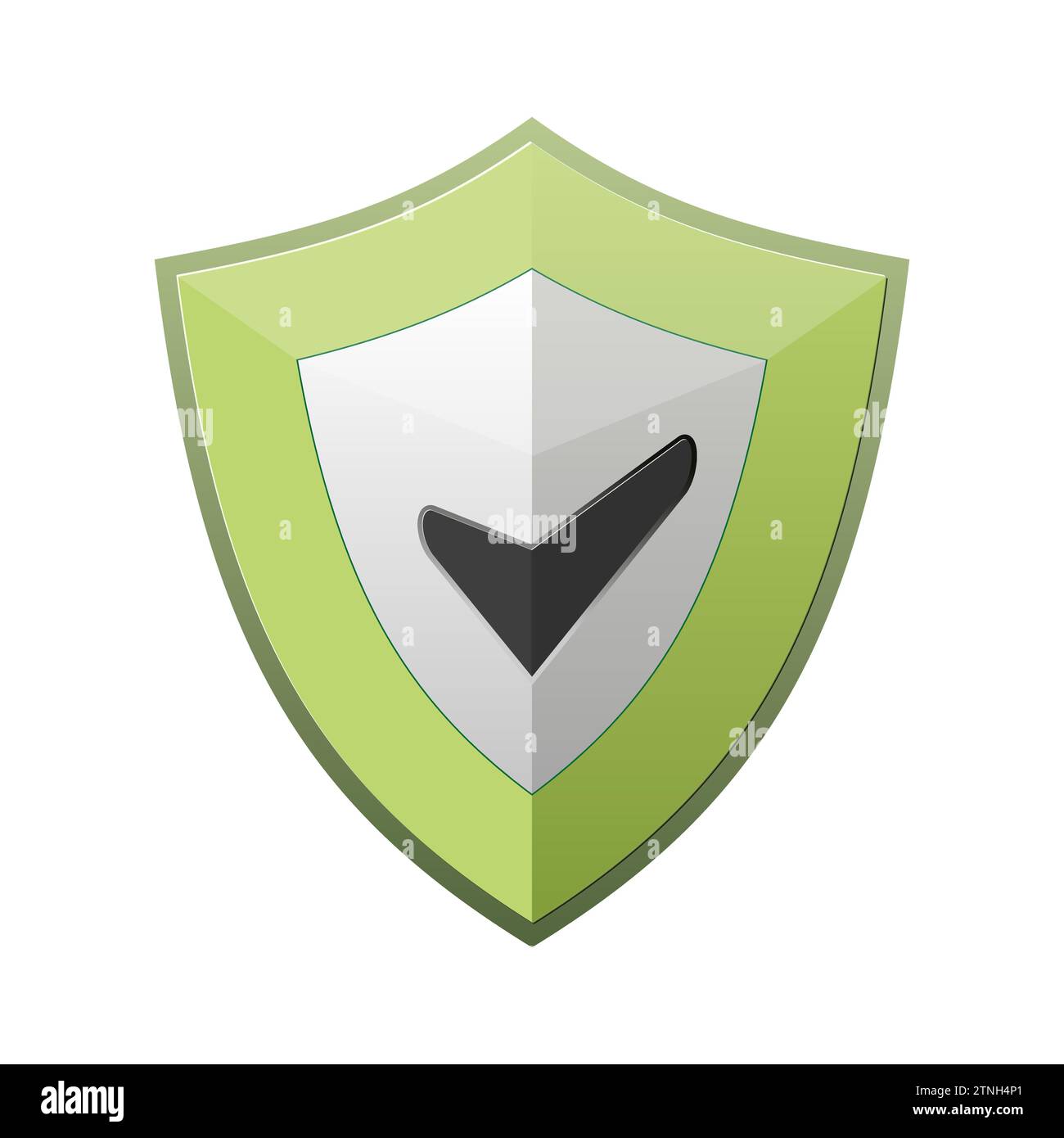 Design green 3d shield checkmark protect, vector security icon ...