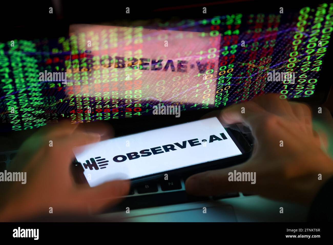 In this photo illustration an Observe AI logo is displayed on a ...