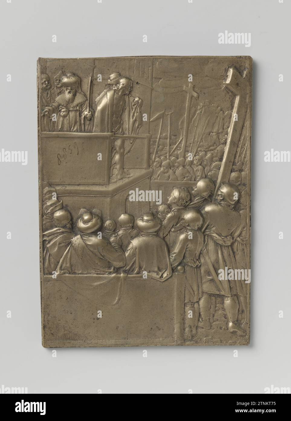 Jesus, the full, Arent van Bolten (attributed to), c. 1600 - c. 1625 Rectangular, gilded bronze ...