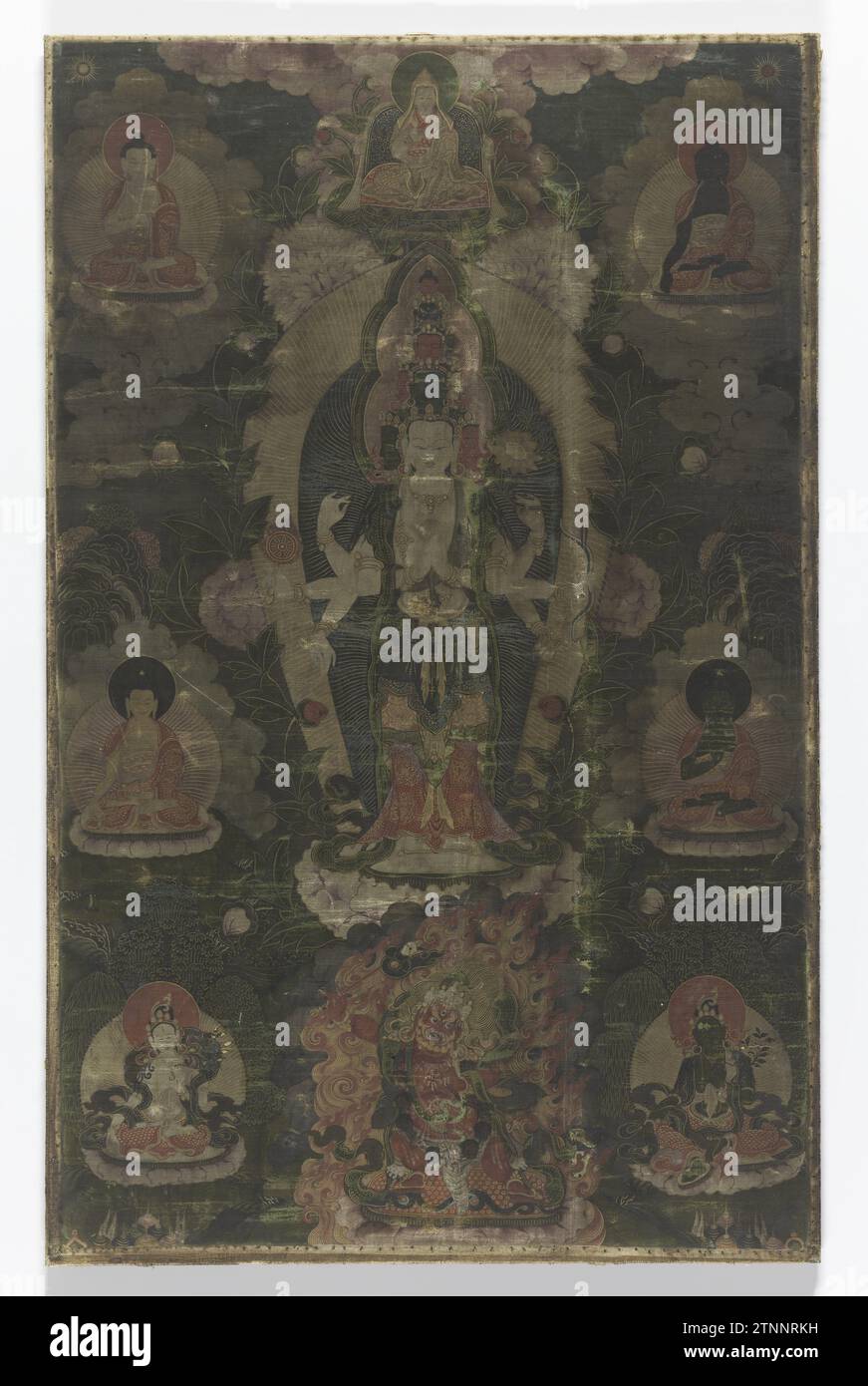 Tangka with a performance of the eleven -headed Avalokiteshvara ...