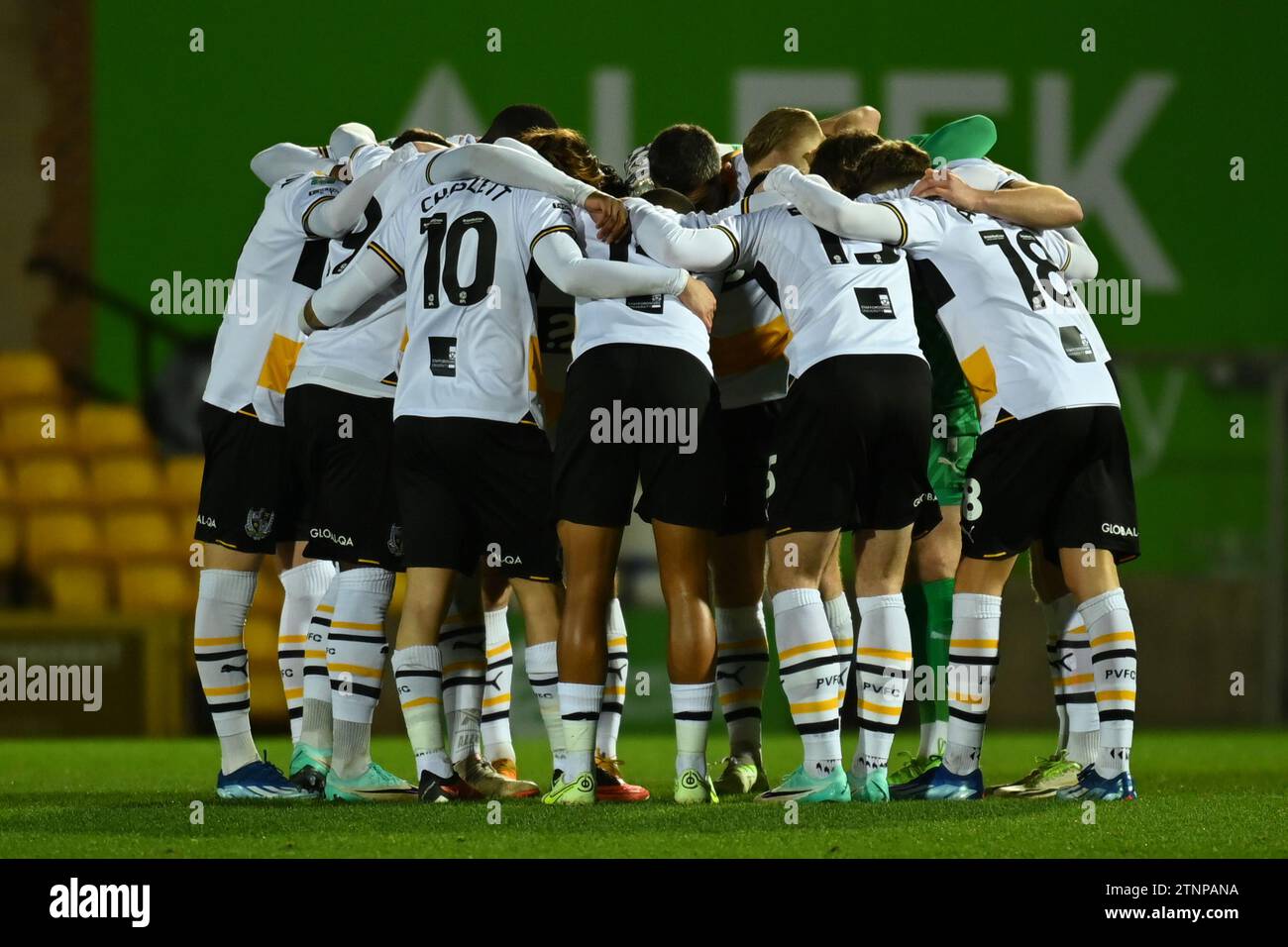 Burslem, UK, 19th December 2023. The Port Vale team pictured in a ...